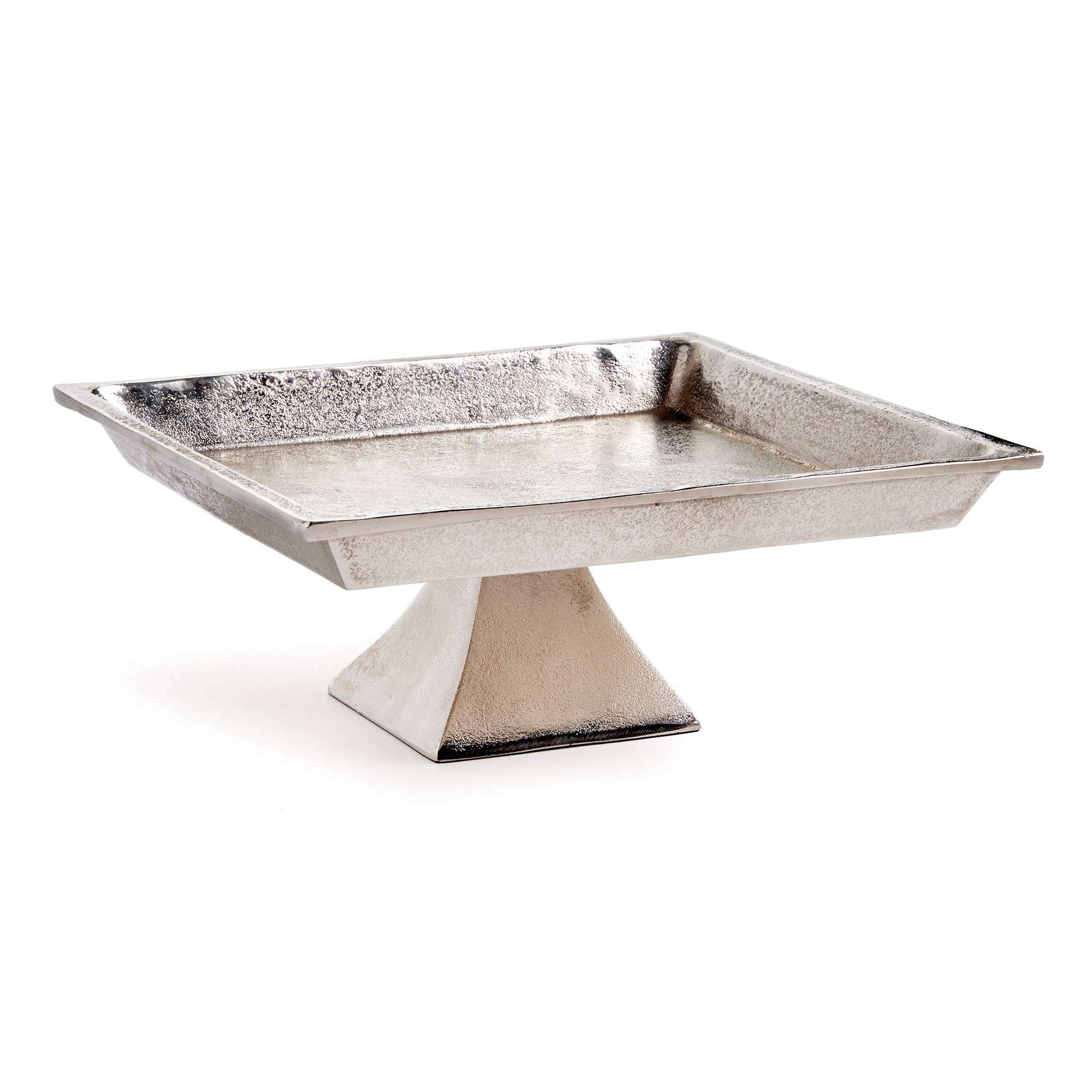 Gatlin Decorative Pedestal Large: SILVER / ALUMINUM – REMIEL INTERIORS
